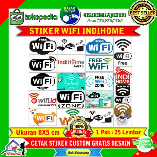 Jual Stiker Free Wifi Indihome Fiber Wifi ID Indonesia Sticker Wall ...