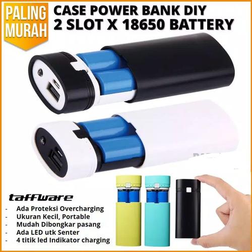Jual Casing Powerbank 2 Slot 18650 Case Modul Power Bank - Biru - Kab ...