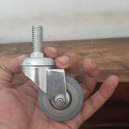 Jual RODA TROLLEY TROLI ABU GREY RUBBER 2 INCH HIDUP TUSUK - Kab ...