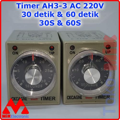 Jual TIMER AH3-3 AH3 220V 30 & 60 DETIK 30S 60S DELAY TIMER 8 PIN - 30S ...