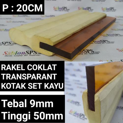 Jual RAKEL SABLON COKLAT TRANSPARANT KOTAK 9X50MM SET GAGANG KAYU P ...