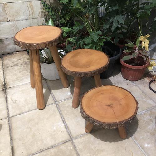 Jual Meja Kayu Bulat / Kursi Stool / Coffee Table - -+ 30cm - Kab ...