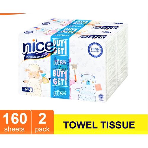Jual TOWEL TISSUE NICE 160 LEMBAR SERBAGUNA MULTIPURPOSE TISU TOWEL ...