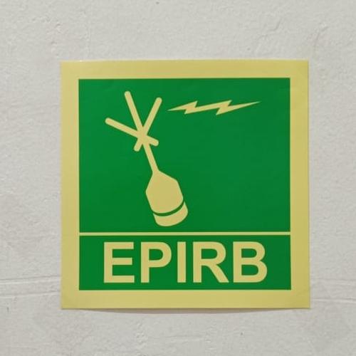 Jual SIGN STICKER K3 RAMBU SAFETY EPIRB BUAT DI KAPAL LAUT UK 15X15CM ...
