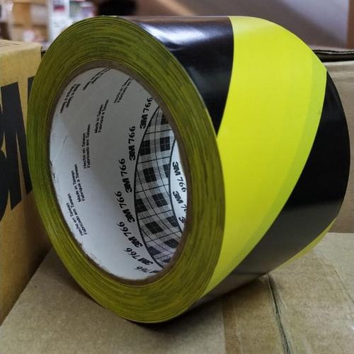 Jual 3M 766 Hazard Warning Vinyl Marking Tape Black / Yellow 3inch x ...