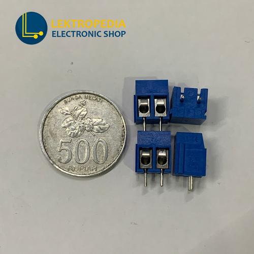 Jual Terminal Blok Biru Besar 2P 2pin Block Screw Sekrup Konektor 5mm ...
