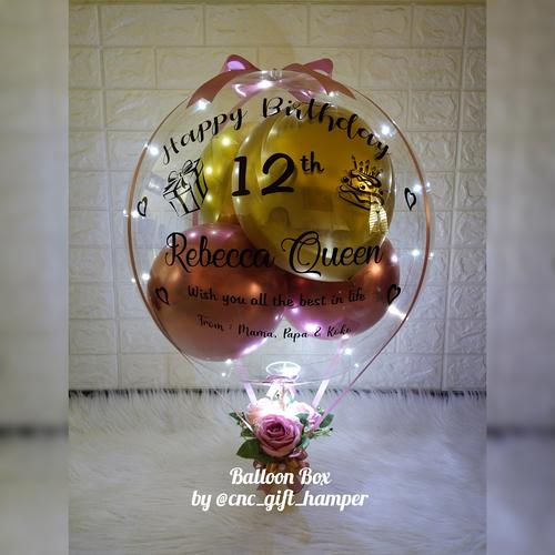 Jual balon box / buket balon / kado balon / balloon bouquet / led light ...