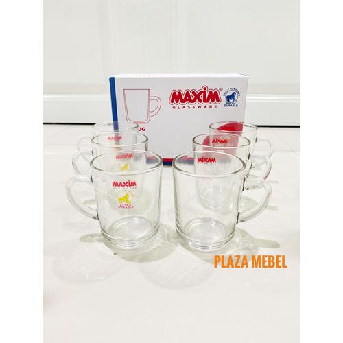 Jual SET Gelas Mug Kaca Tempered Bening MAXIM MC254 (6 PCS) 245 ml ...