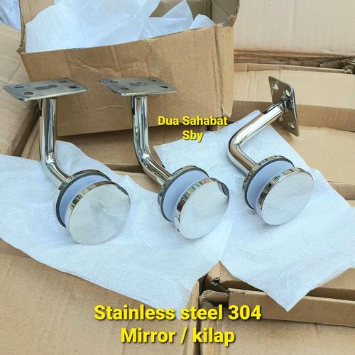 Jual Handrail bracket glass clamp banister siku railing stainless steel ...