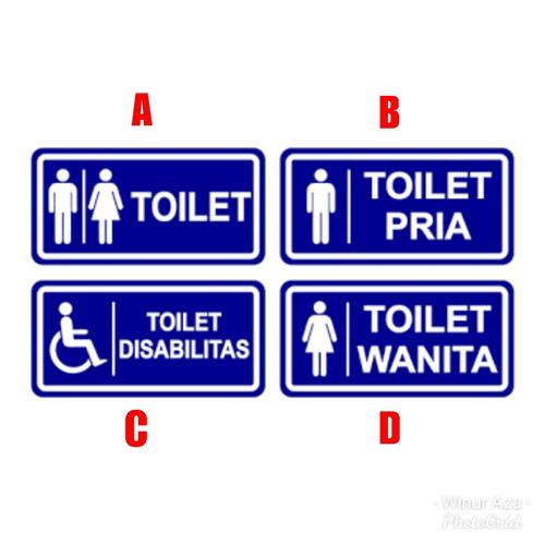 Jual Custom. Sign Rambu Toilet. Plat Acrylic ukuran 30x10cm - Kota ...