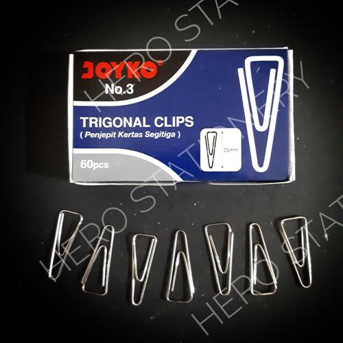 Jual Penjepit klip kertas segitiga trigonal paperclip metal joyko no 3 ...