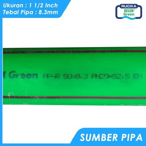 Jual Pipa PPR PN 20 PN20 Air Panas 1 1/2" 50mm 50 mm Rucika Green ...