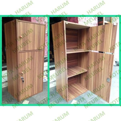 Jual lemari rak buku locker loker file arsip 2 pintu pendek tinggi kayu ...