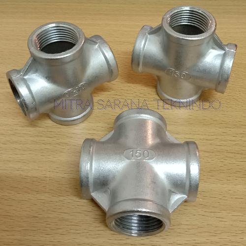 Jual Cross Tee Stainless SS304 drat 1 1/2" inchi ( Sambungan pipa 4 ...