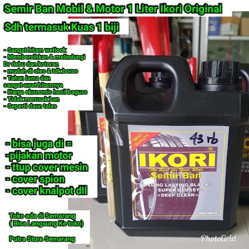 Jual Semir ban Mobil motor 1 liter Ikori Hitam wetlook Original ...