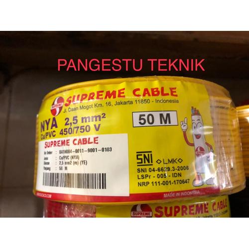 Jual KABEL TUNGGAL NYA 2,5MM 2,5 MM 2.5MM 2.5 MM SUPREME 50 METER ...