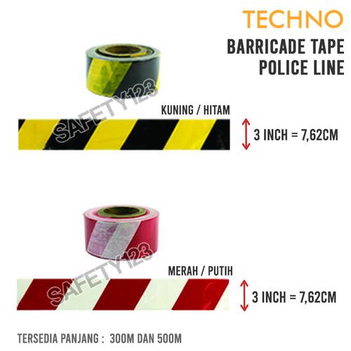 Jual Techno Police Line Barricade Tape 3" Ukuran 3 inch inci Garis ...