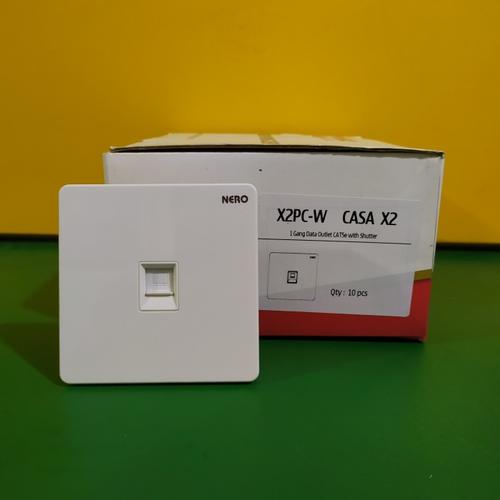Jual outlet data cat5e nero casa x2 white putih lan internet - Jakarta ...