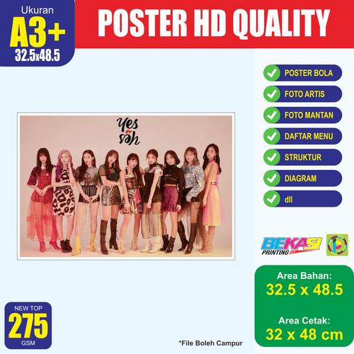 Jual Cetak Poster A3+ Bahan New Top 275 GSM 32.5x48.5 cm Anti Sobek ...