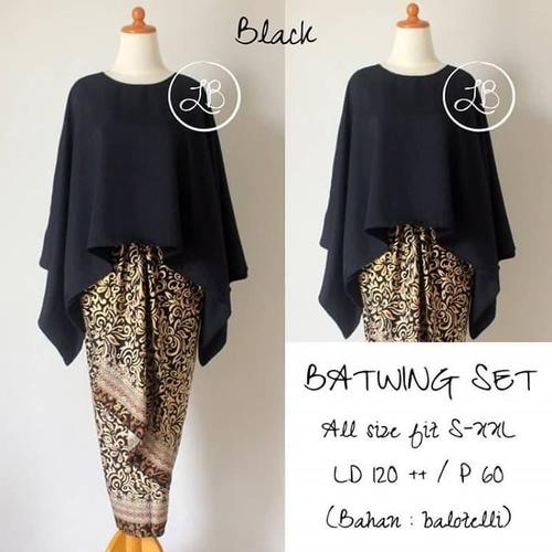 Jual Setelan Kebaya Modern Batwing Hitam - SET GREEN - Kota Bekasi ...