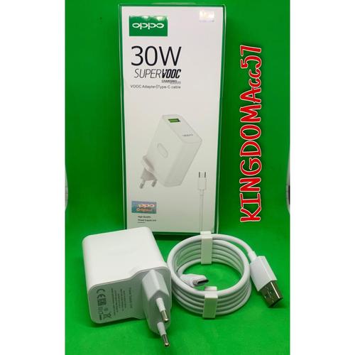 Jual CHARGER OPPO RENO 4 TYPE C SUPER VOOC CHARGING 30W ORIGINAL By OPPO - 30 Watt, Type C ...