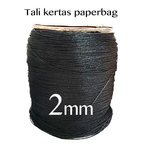 Jual tali kertas hitam 2mm untuk paper bag gulungan 100meter kraft ...