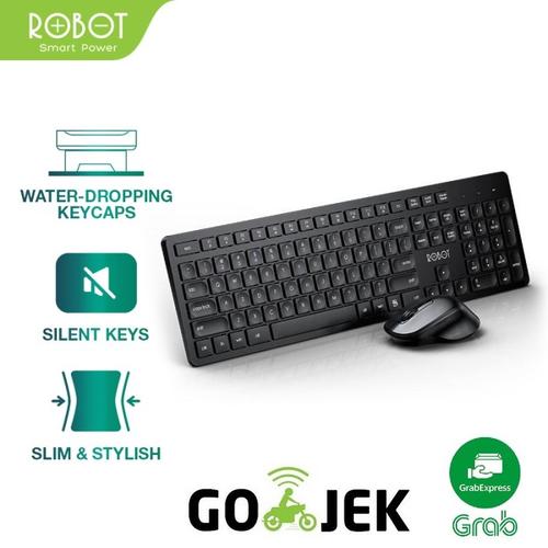 Jual Robot KM4000 Wireless Keyboard and Mouse Combo Silent Key - Kota ...