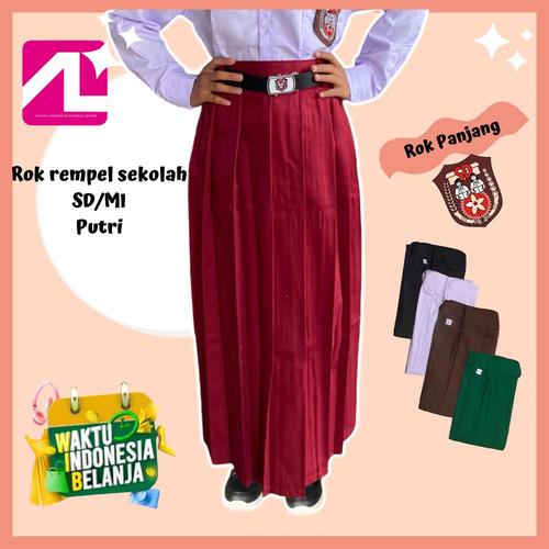 Jual Seragam Sekolah Rok Rempel SD/MI warna merah,putih,hitam,coklat&hijau - Putih, 100 - Kab ...