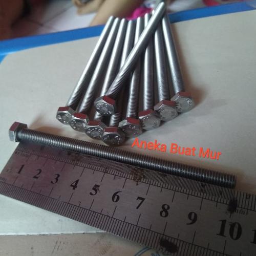 Jual BAUT HEXAGONAL STAINLESS M6 X 100mm atau Baut 10 Panjang 10cm ...