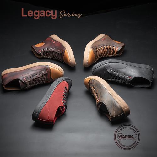 Jual Sepatu Sneakers Vintage Pria Kulit Asli Barok.id Legacy High Brosh ...