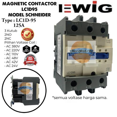 Jual KONTAKTOR CONTACTOR LC1D95 VOLTASE 220/380/110/48/42/24vAC EWIG ...