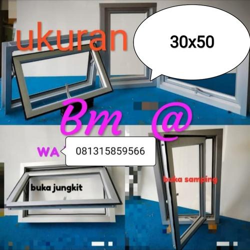 Jual jendela aluminium 30x50 casement bouvenli murah promo - Putih ...