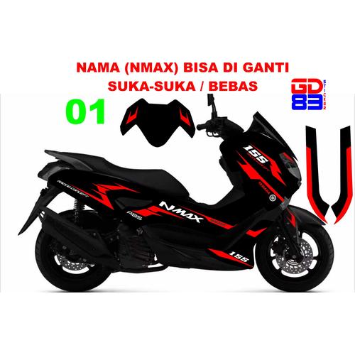Promo Sticker Decal Nmax New 2020 fullbody Grafis Simpel - Merah - Kota ...