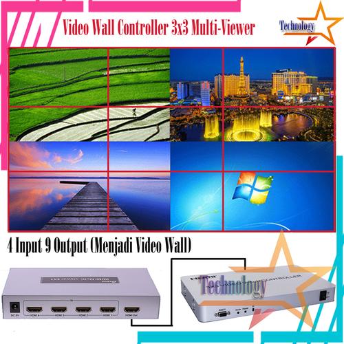 Jual Video Wall Controller 3x3 Multi-Viewer 4 In Jadi 1 Gambar Untuk 9 ...