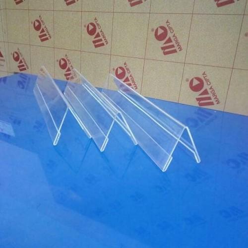 Jual Papan Nama Meja Akrilik Segitiga 2 Sisi Name Tag Holder 7 x 30 Cm ...
