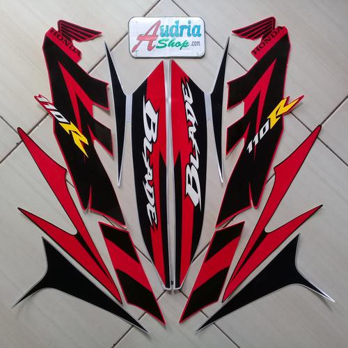 Jual Stiker Striping Motor Honda Blade 110R 2009 Silver-Merah - Kab ...