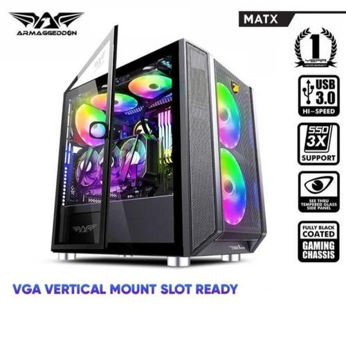 Jual Armageddon tesseract Core 1 - MATX PC Gaming Case - Original - New ...
