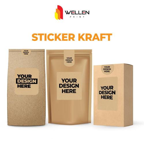 Jual Cetak Sticker Craft / Stiker Label Kraft A3+ / Lebel Kertas Custom ...