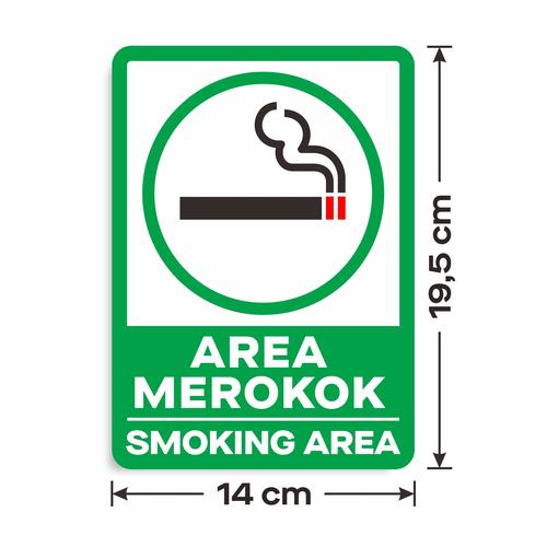 Jual Sticker Sign Vinyl Stiker Area Merokok Smoking Area 14 x 19,5 cm ...