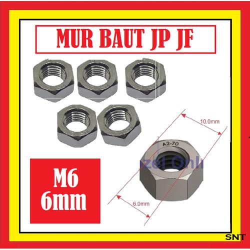 Jual MUR BAUT BAUD M6 STAINLESS STEEL 6MM PUTIH 380070 - KUNING - Kota ...
