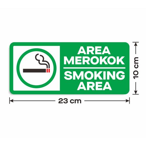 Jual Sticker Sign Vinyl Stiker Area Merokok Smoking Area 10 x 23 cm ...