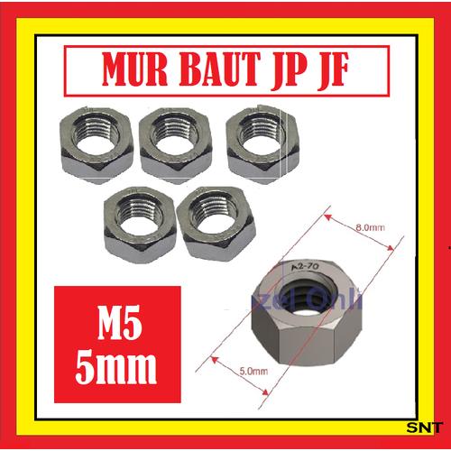 Jual MUR BAUT BAUD M5 STAINLESS STEEL 5MM PUTIH 380069 - GALVANIS ...
