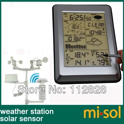 Jual Anemometer Wireless Weather Station Touch Panel Solar sensor PC ...