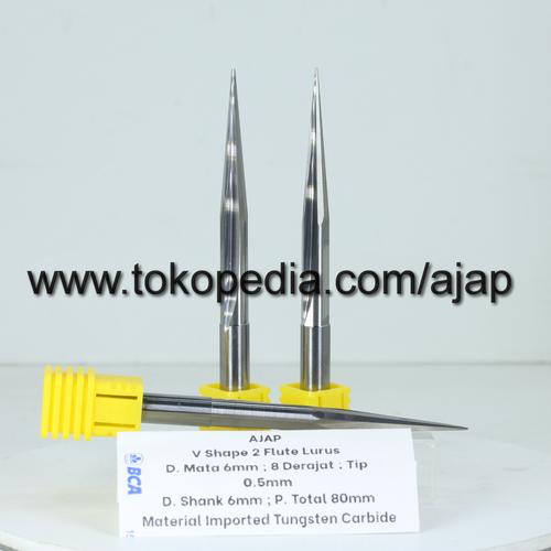 Jual Mata Router V Bit 2F 6mm 8 derajat slot double edge akrilik ...