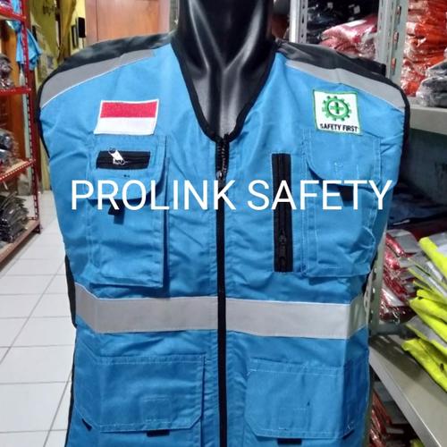 Jual ROMPI SAFETY BIRU MUDA TOSKA LANGIT FREE LOGO K3 BENDERA FULL ...