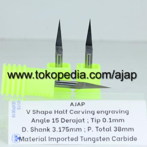 Jual Mata router V Bits Half 3.175mm 15 derajat carving Alu wood ...