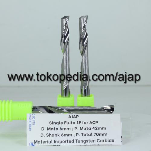 Jual MATA ROUTER CNC SINGLE FLUTE 1Flute 6mm x 42 CUTTER ALUMINIUM ...