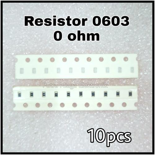 Jual (10pcs) Resistor SMD 0603 0R Tahanan 0ohm 0 ohm Marking: 0 - Kota ...