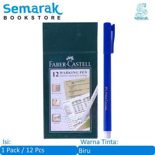 Promo Spidol Kecil Faber Castell Marking Pen - Biru [1 Pack / 12 Pcs ...