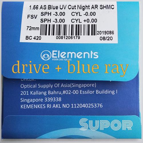 Jual Lensa kacamata Essilor Elements anti radiasi Blue Ray Drive Night ...